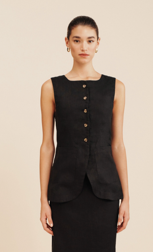 Emma Vest | Black | Posse The Label – Room Eight